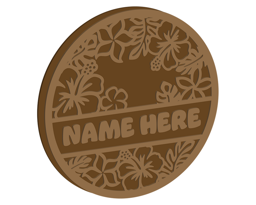 Tropical Flowers Themed Name Plaque – EasyBlanks.co.uk