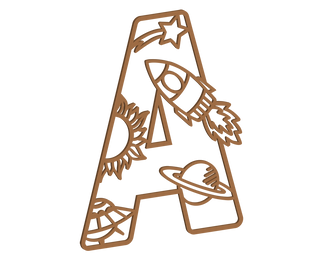 MDF Space Themed Letters – EasyBlanks.co.uk